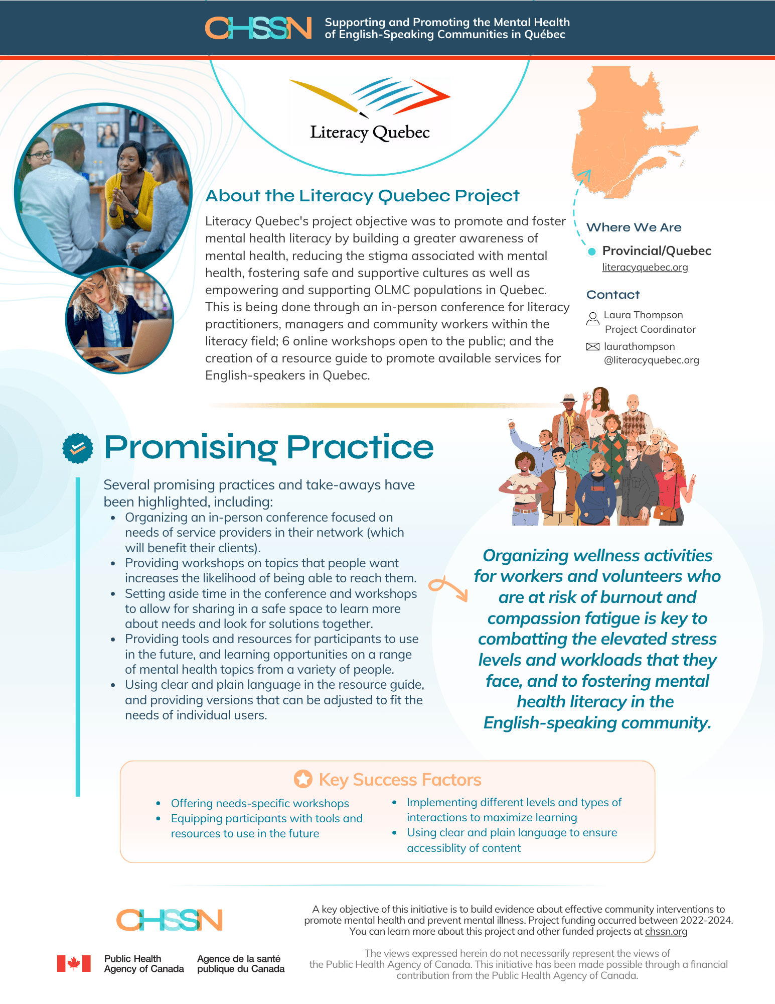 Literacy Quebec Project - CHSSN - Working together toward health equity