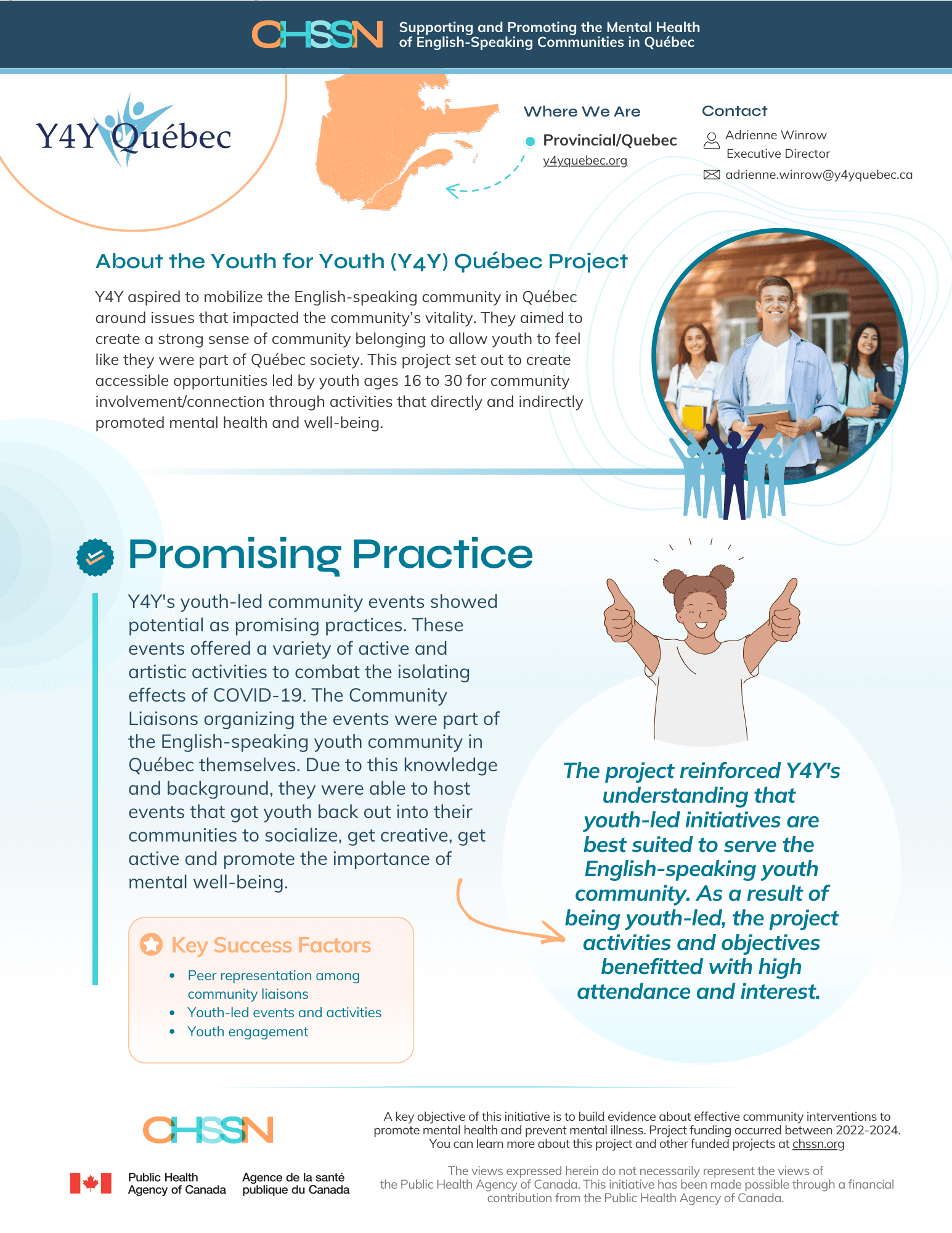Youth for Youth Québec Project - CHSSN - Working together toward health ...